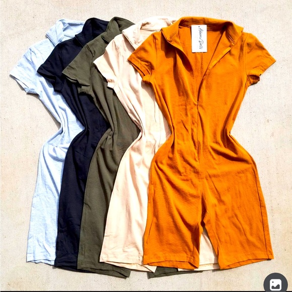 Adamidolls | Pants & Jumpsuits | Biker Short Romper In Olive | Poshmark